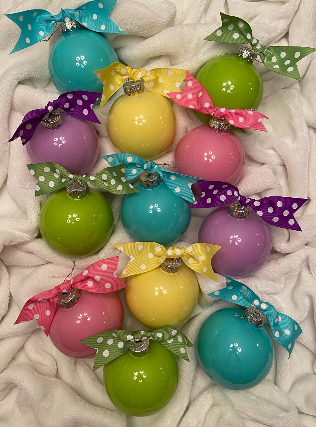 Christmas Candyland Set of 12 Painted and Decorated Ornaments. 4 ...