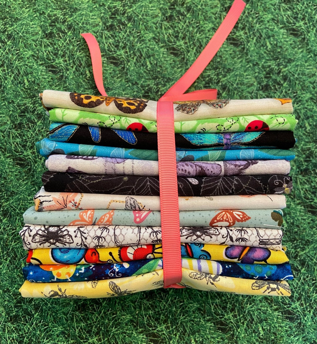Bug Quilt Fat Quarters, 12 Fat Quarters, Bug Jar Fabric, FREE Easy ...
