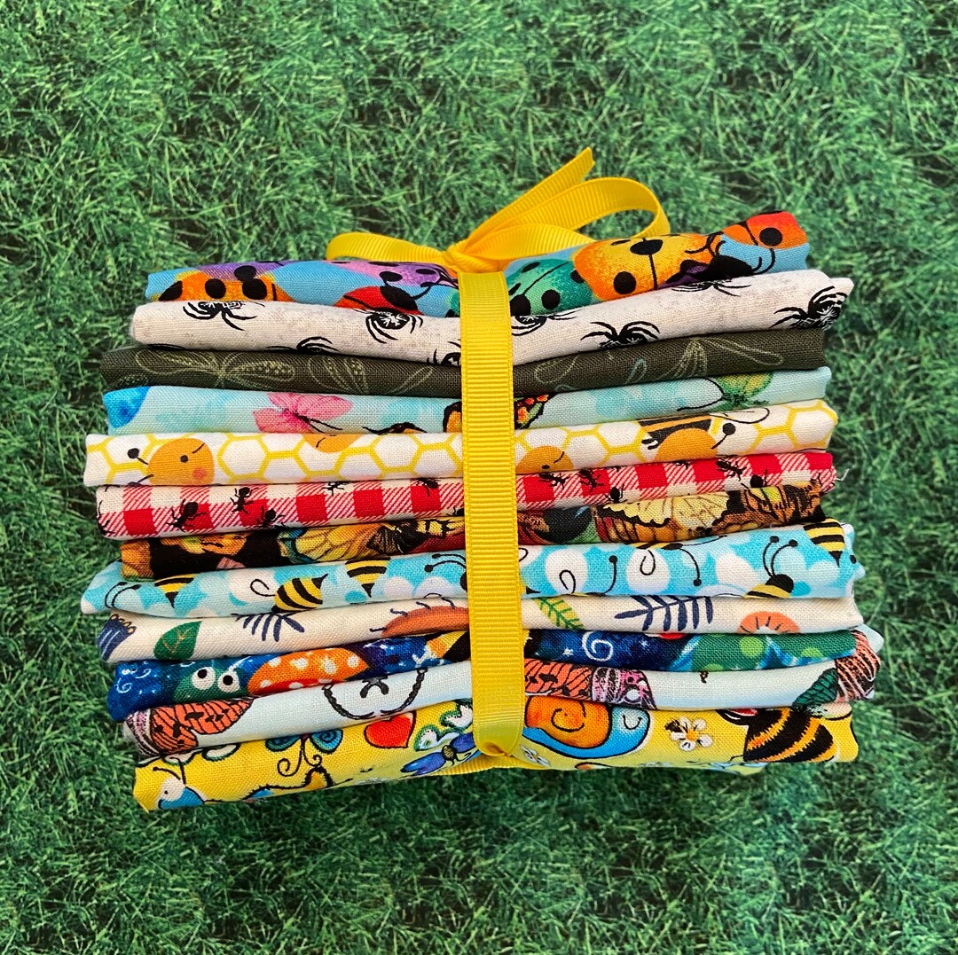 Bug Quilt Fat Quarters, 12 Fat Quarters, Bug Jar Fabric, FREE Easy ...