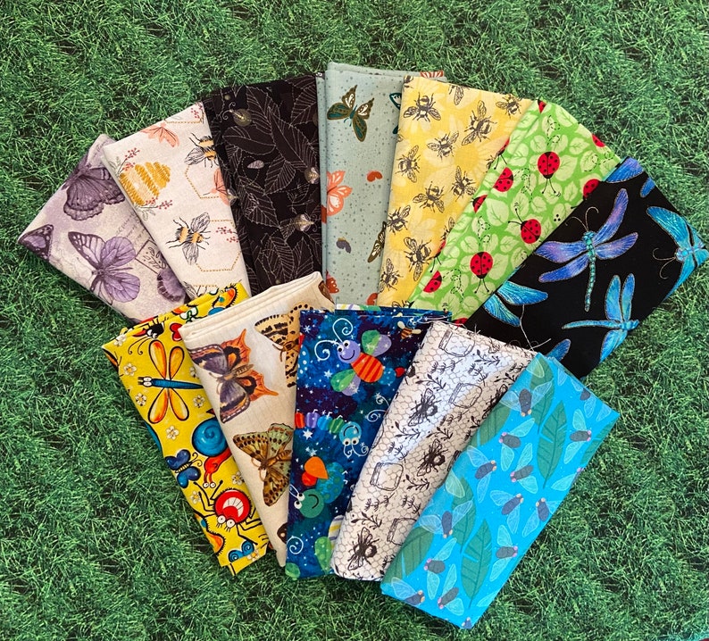 Bug Quilt Fat Quarters, 12 Fat Quarters, Bug Jar Fabric, FREE Easy ...