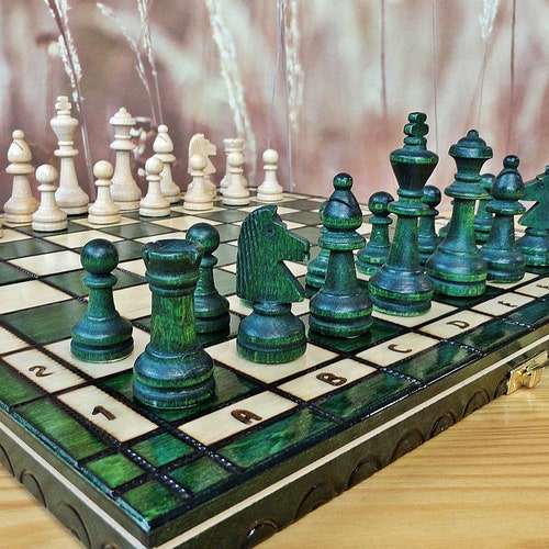 Wooden Chess Set Chess Board of Ecological Wood 29x29x2.5cm | Etsy