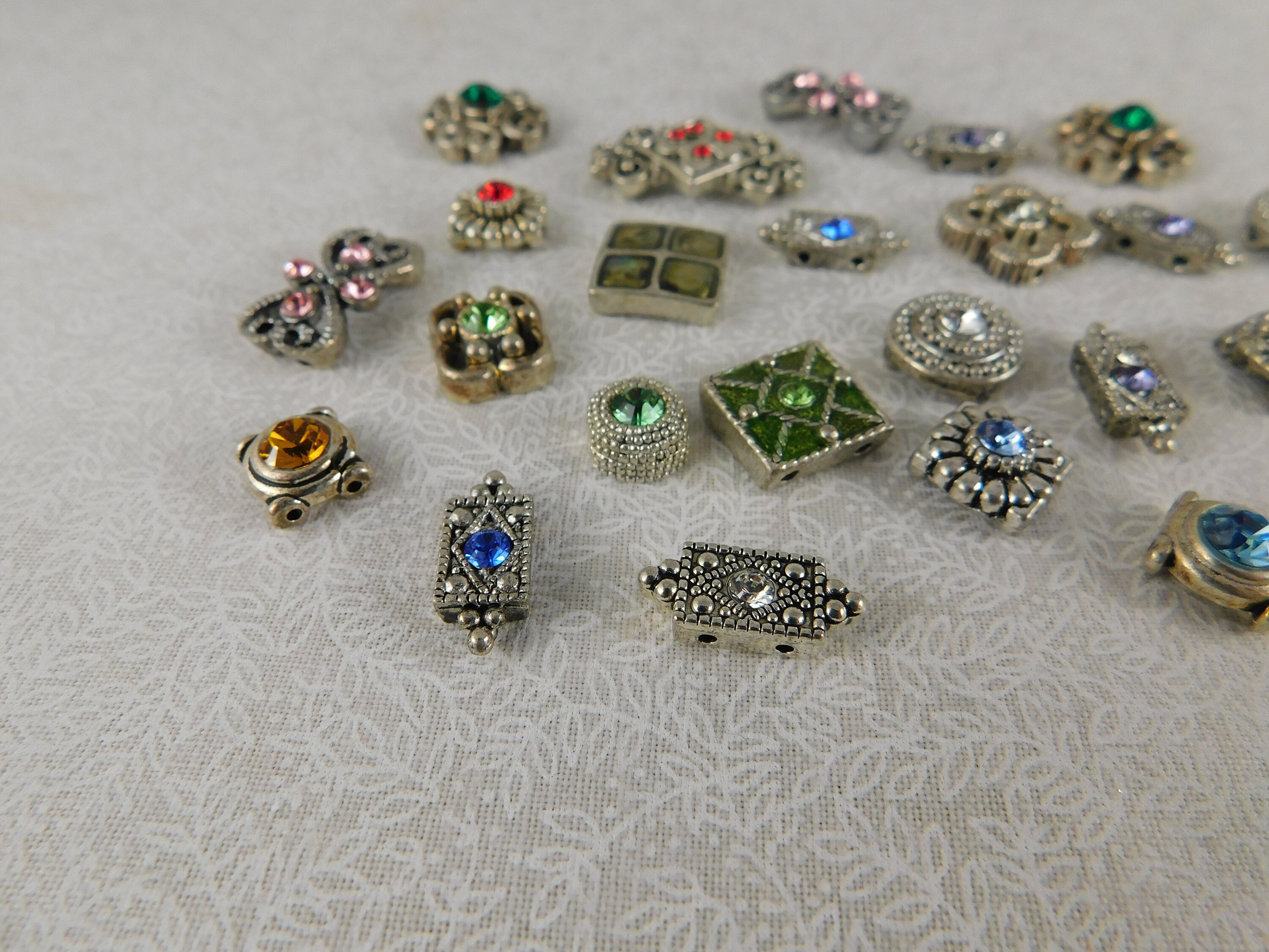 Jeweled Bracelet Components crystal22 Pcs. NEW OLD STOCK, 2 Thread ...