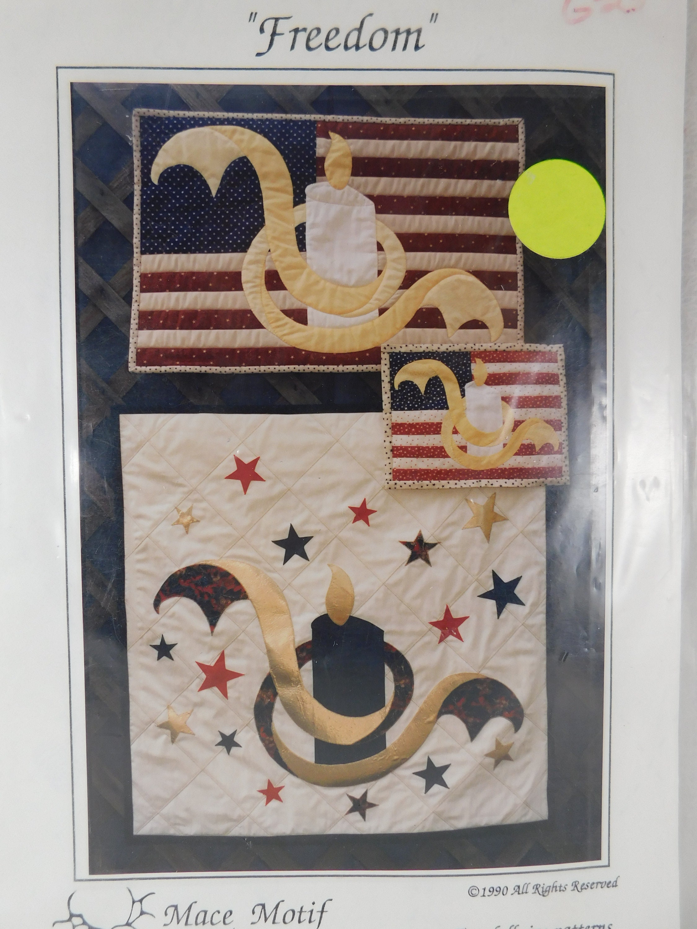 1990 freedom by Mace Motif, Quilt & Applique Flag/candle Wall Quilts ...