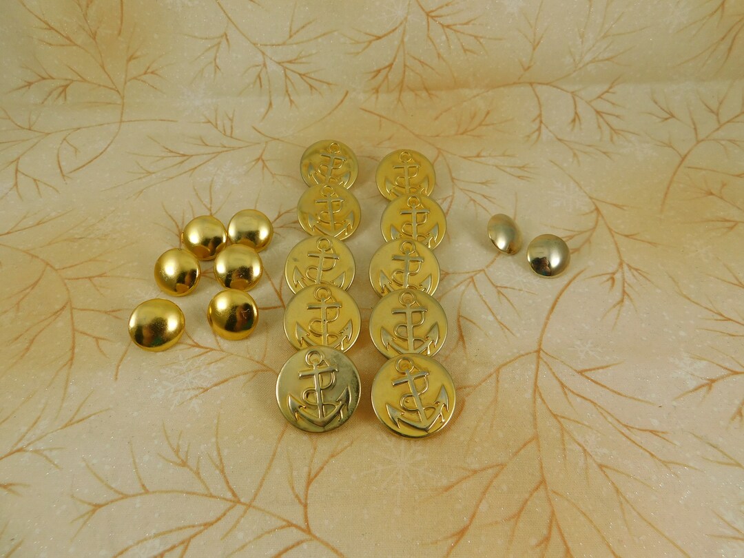 Assorted Vintage Brass Shank Buttons-18ct., Vintage Sewing Supplies ...