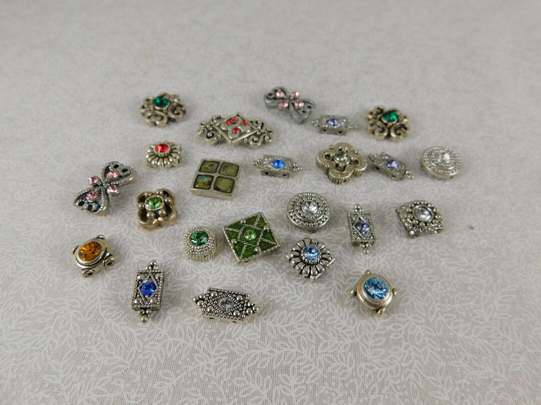 Jeweled Bracelet Components crystal22 Pcs. NEW OLD STOCK, 2 Thread ...