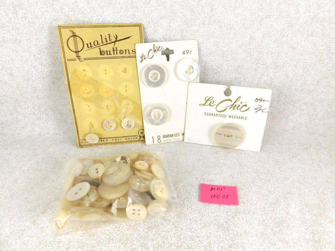 Vintage 50s/60s Mother of Pearl Button Lot: 100 Pcs, Assorted Sizes - Etsy