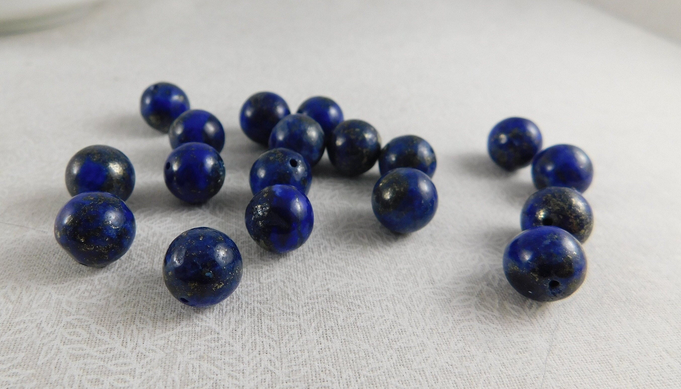 Vintage Lapis Lazuli Stone Bead Lot-b Grade, 18 Count-10mm Beads, 1980 ...