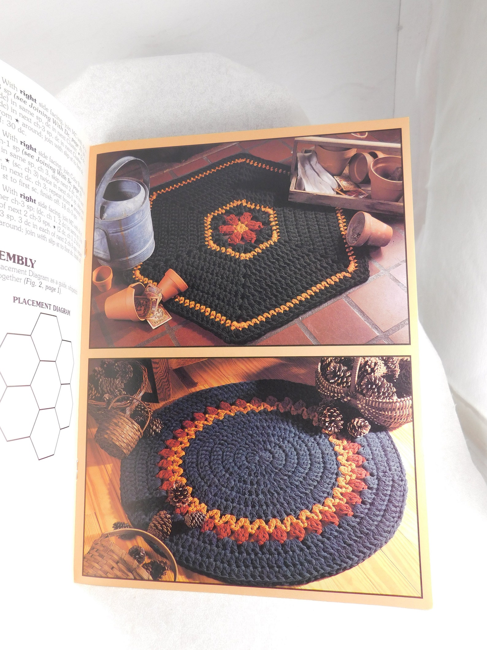 Vintage Crochet Leaflet throw Rugs by Maggie | Etsy