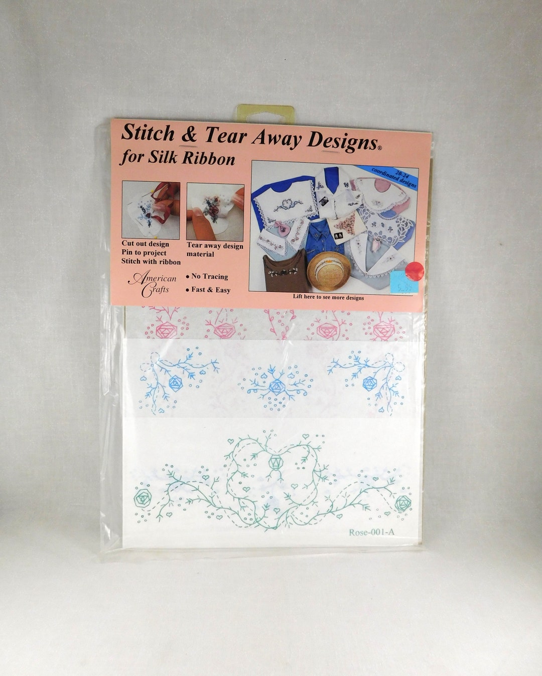 American Crafts Stitch & Tear Away Designs for Silk Ribbon Embroidery ...