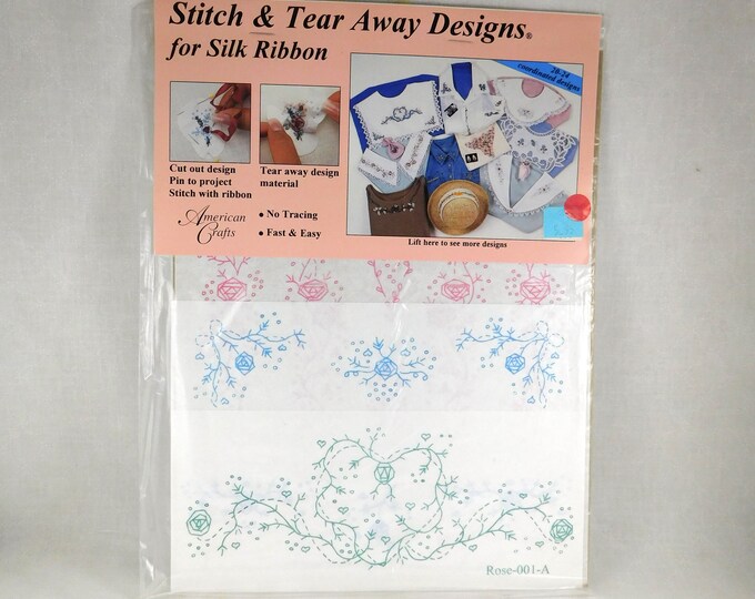 American Crafts Stitch & Tear Away Designs for Silk Ribbon Embroidery ...