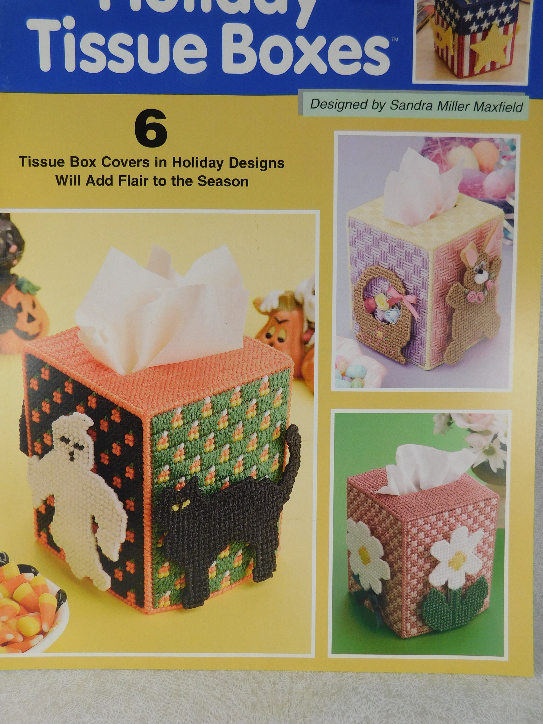 2001 holiday Tissue Boxes Plastic Canvas Leaflet 843234 by the ...