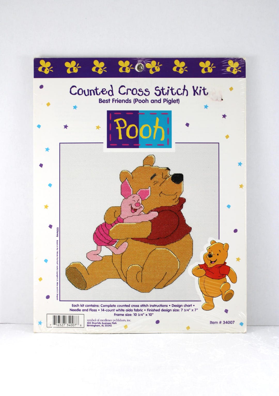 Pooh Counted Cross Stitch Kit, "best Friends" Pooh & Piglet, Huggies ...