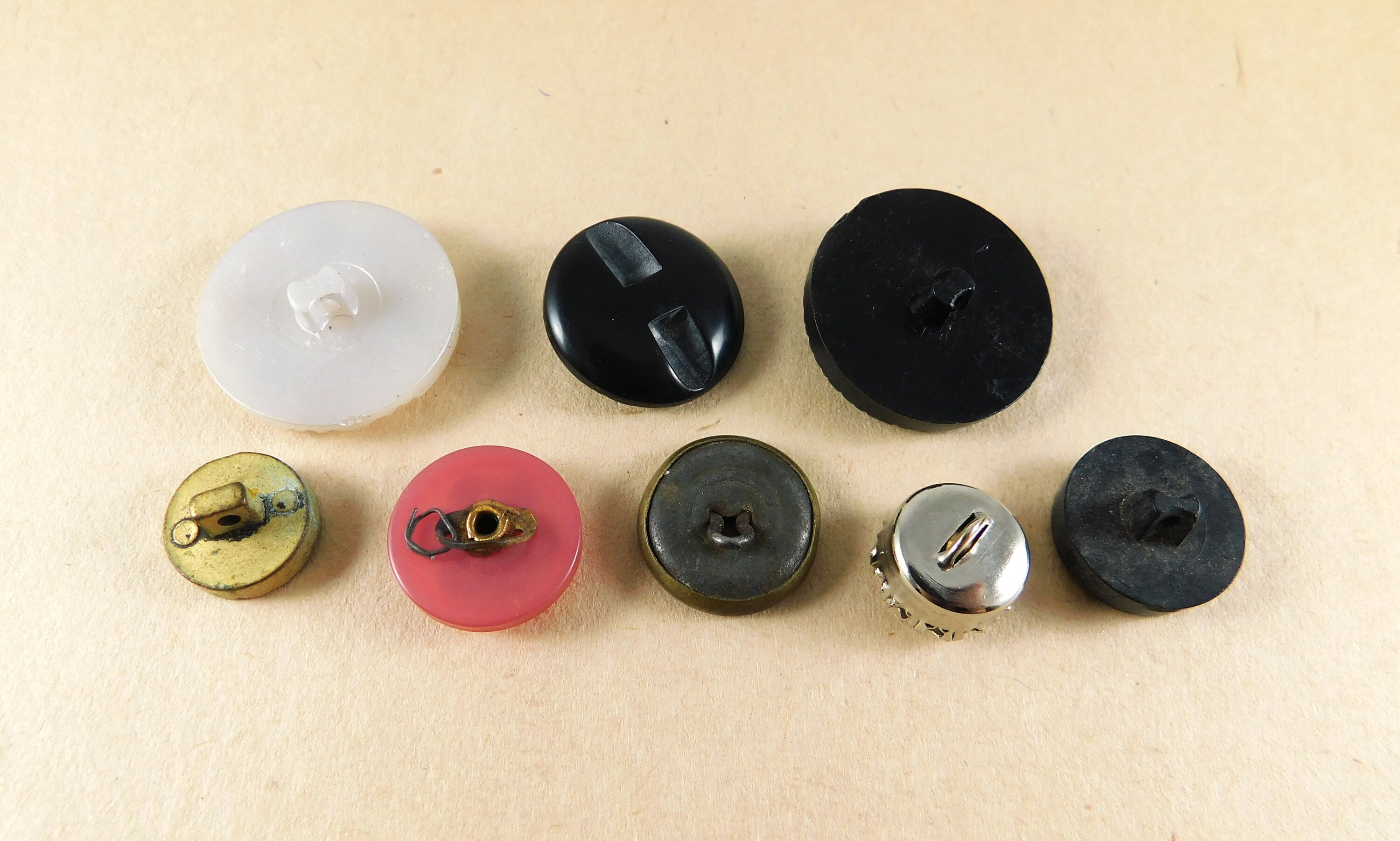 Eight Jeweled Buttons, 50's Vintage, Collectible Buttons, Crystals ...