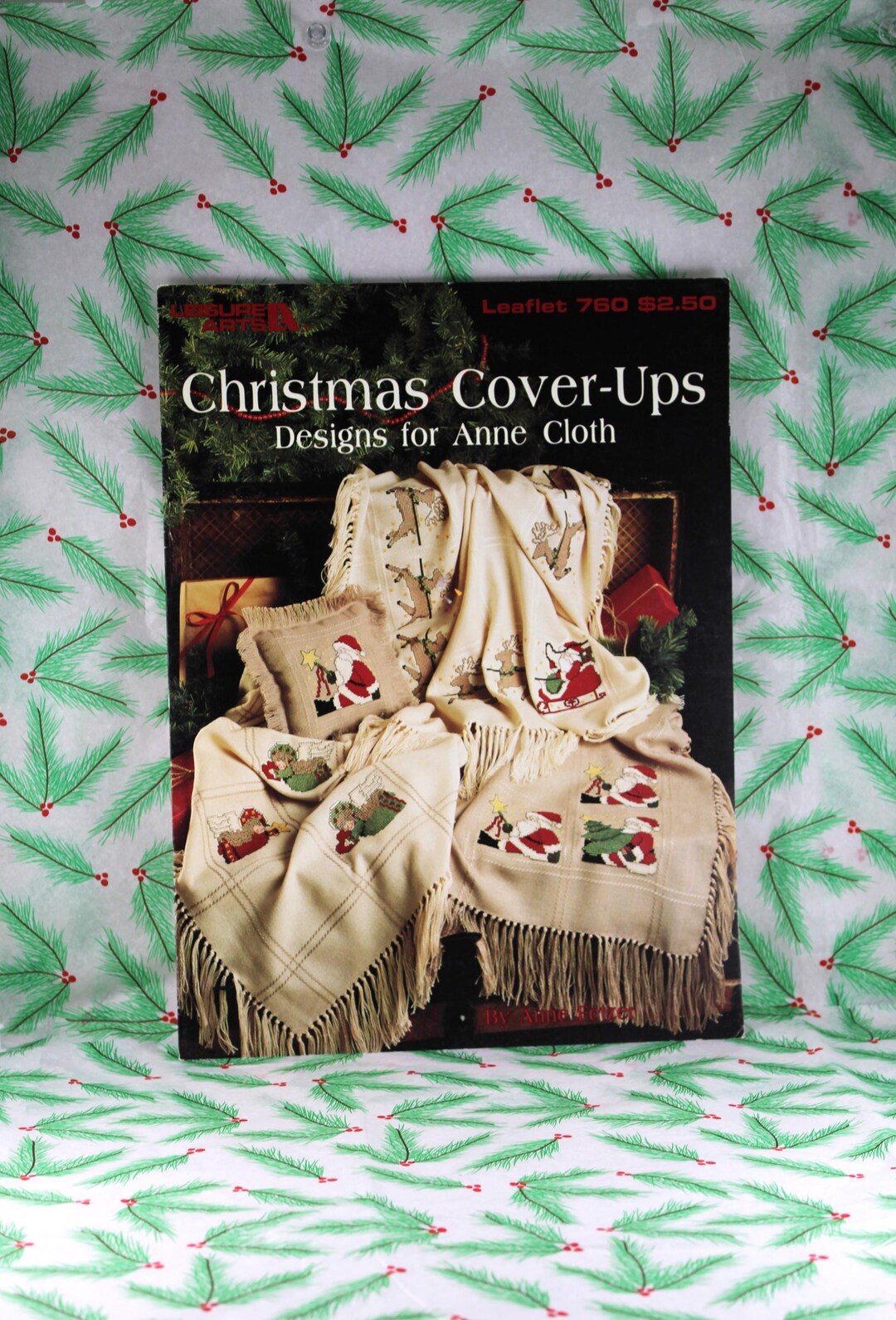 Vintage 1989 "christmas Cover-ups, Counted Cross Stitch Afghan/matching ...