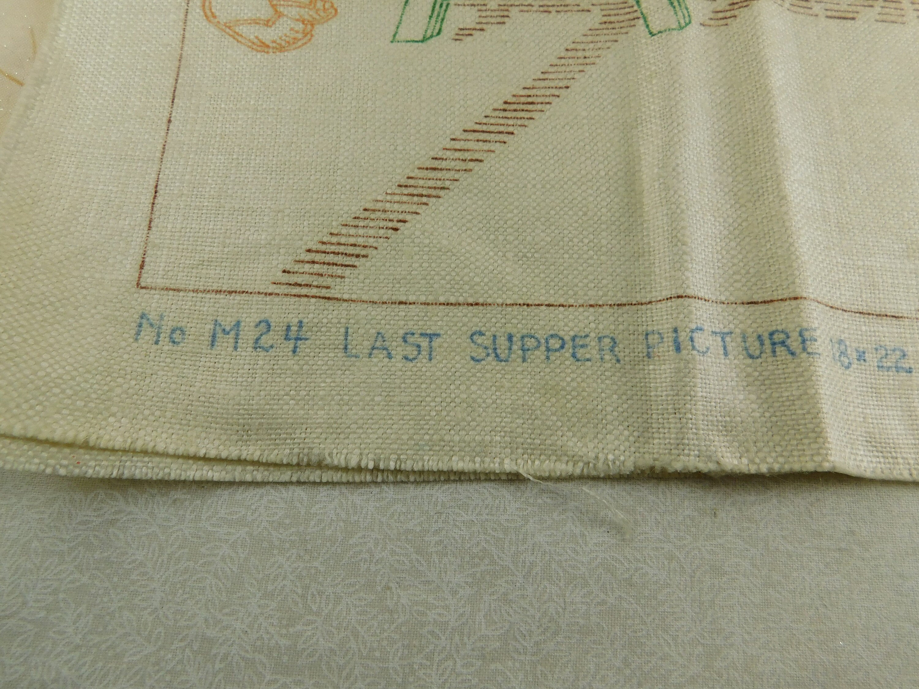 Colorted last Supper Embroidery Panel, M24, 1970's, Partially Finished ...