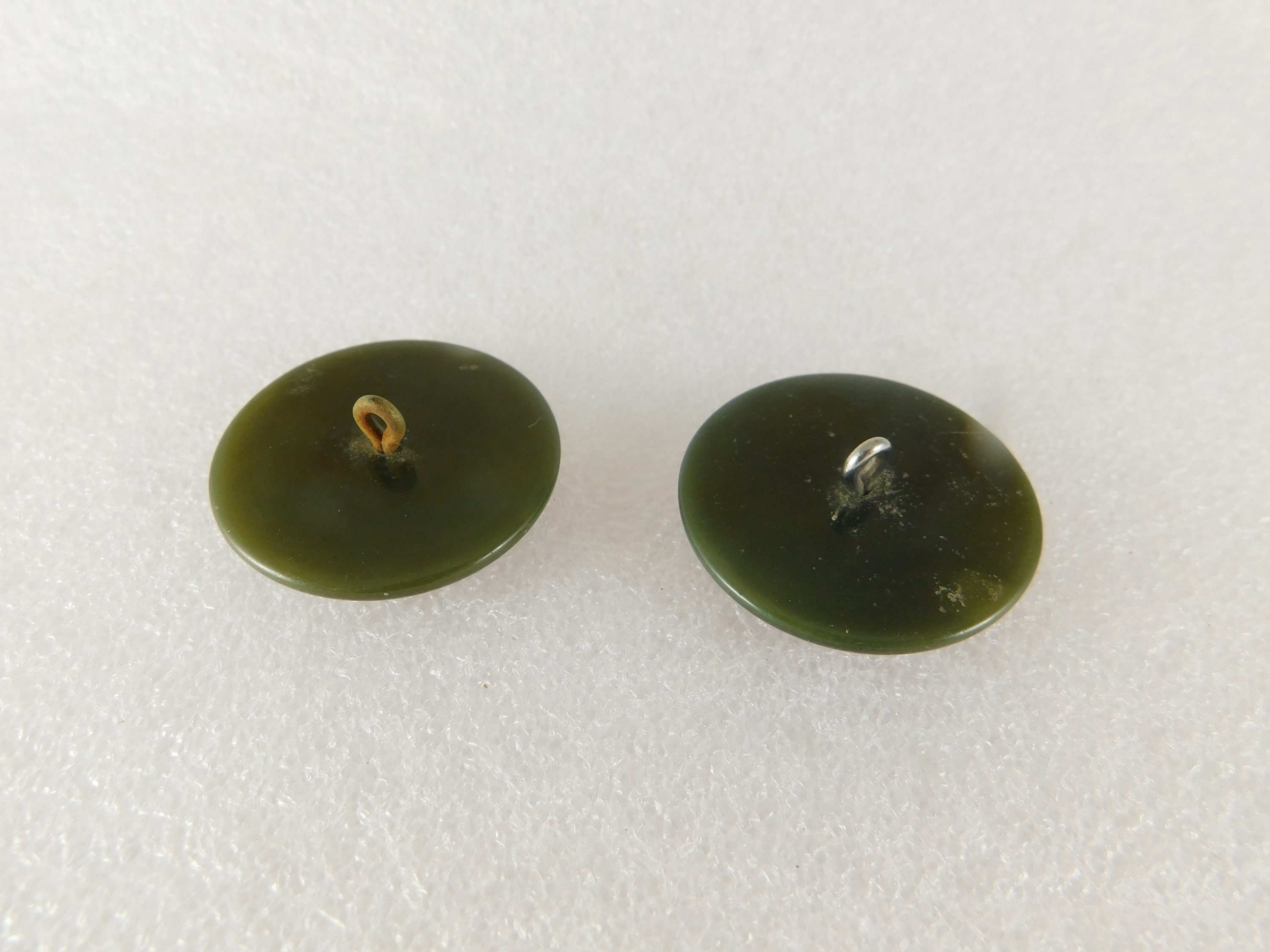 Vintage Pair of Dark Olive Green Coat Buttons From the - Etsy