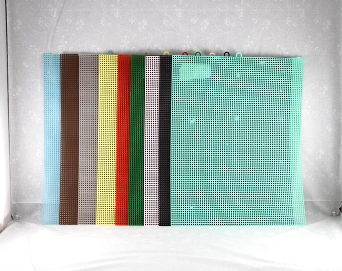 Plastic Canvas Lot, 11 Sheets, 10.5 X 13.5, Assorted Colors, Plastic ...