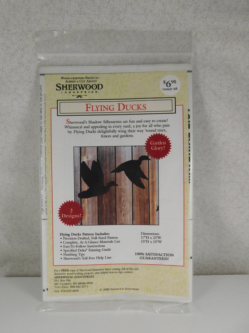 Vintage 2000 Flying Duck Silhouettes Pattern - Sherwood Industries ...