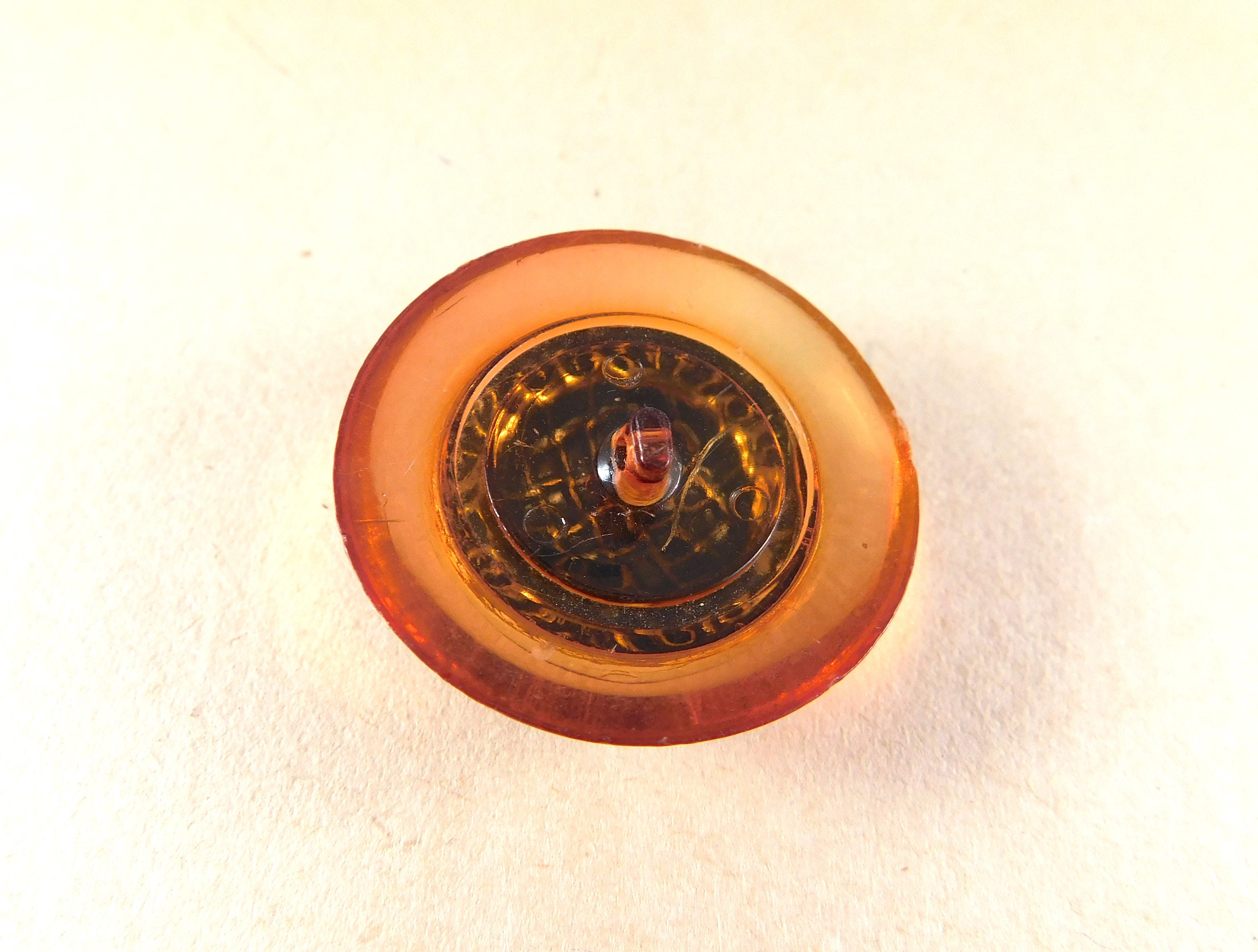 Single Vintage Brass & Lucite Button W/woven Shield Motif, Vintage 50's ...