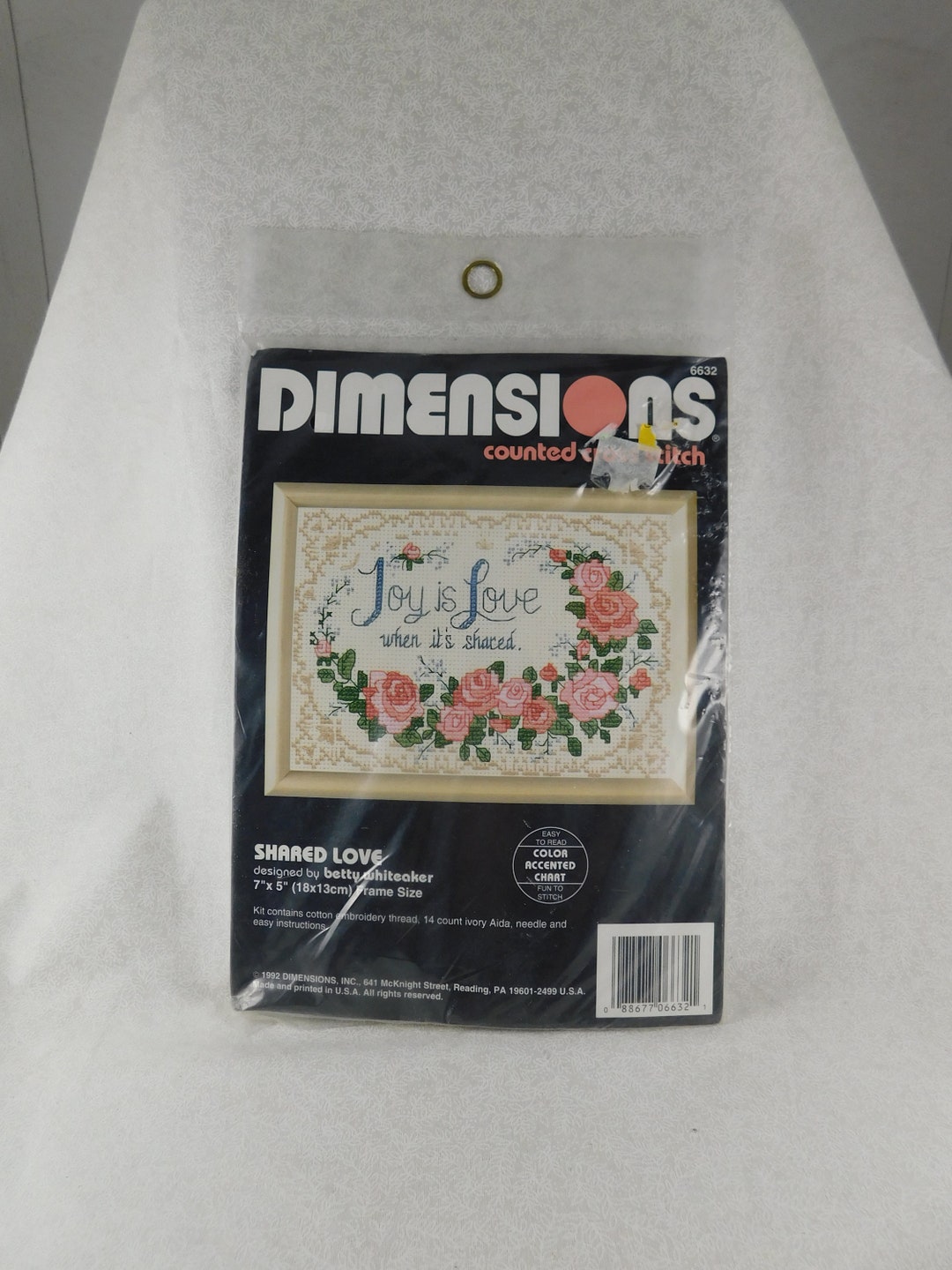 Vintage Dimensions Counted Cross Stitch Kit "shared Love" Pink Roses W ...