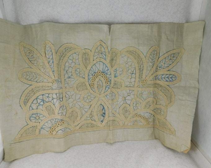 1800's Battenburg Lace....ecru....victorian/edwardian Table Runner End ...