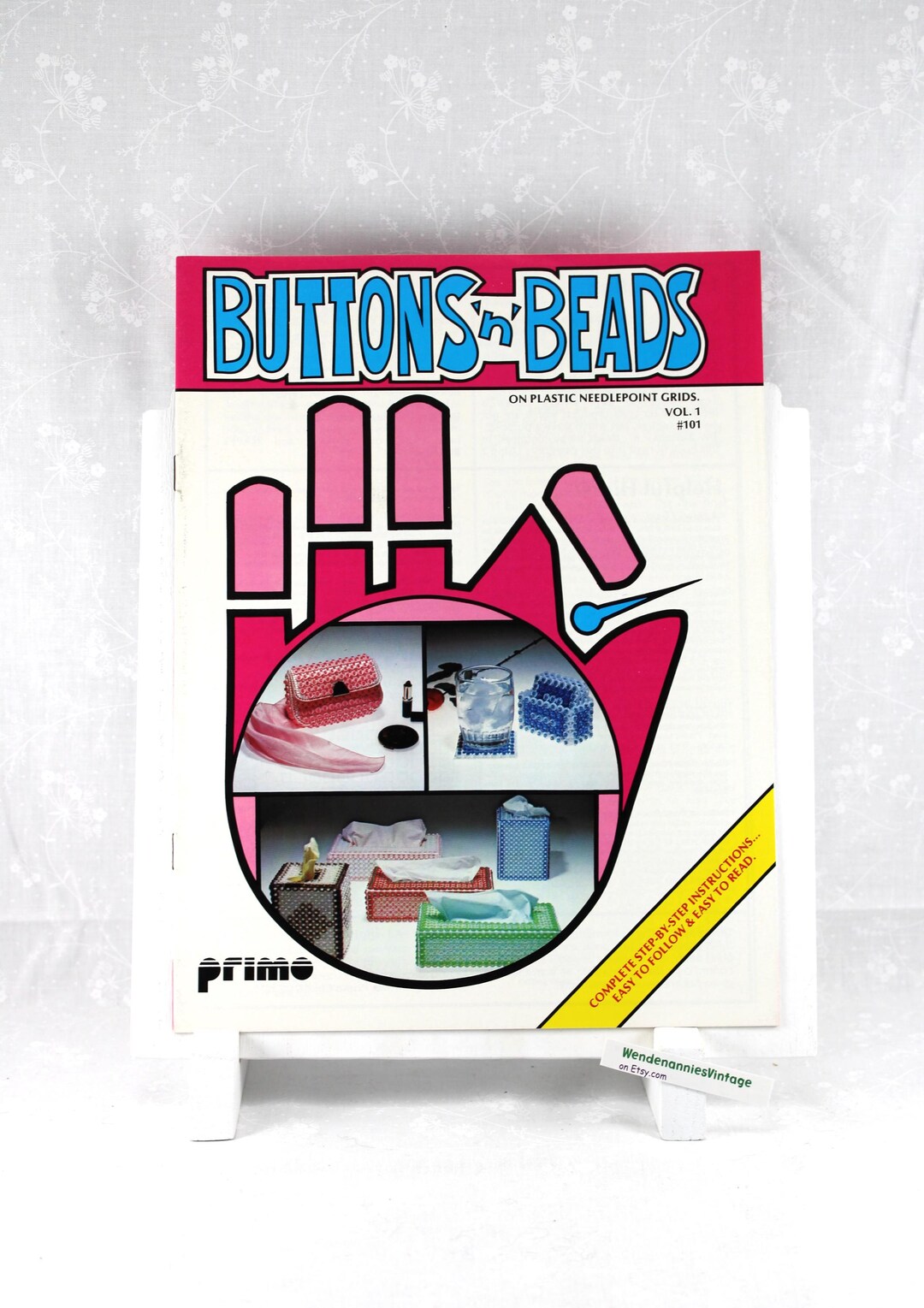 Vintage 1980 "button's 'n' Beads" Plastic Canvas Leaflet, Vol. 1/#101 ...
