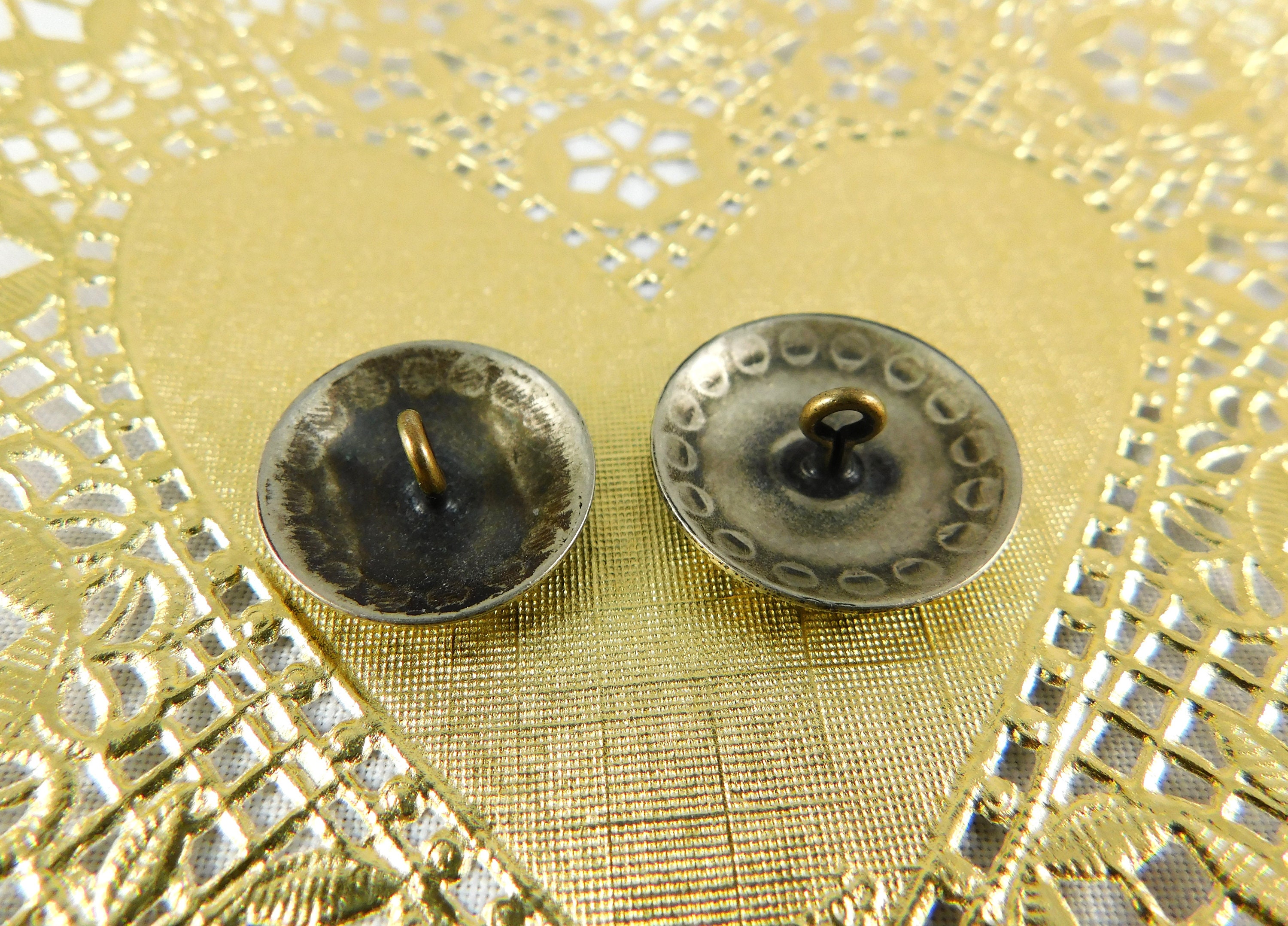 Two Vintage Silver Southwest Style Buttons, M 840 Design, 2 Sizes ...