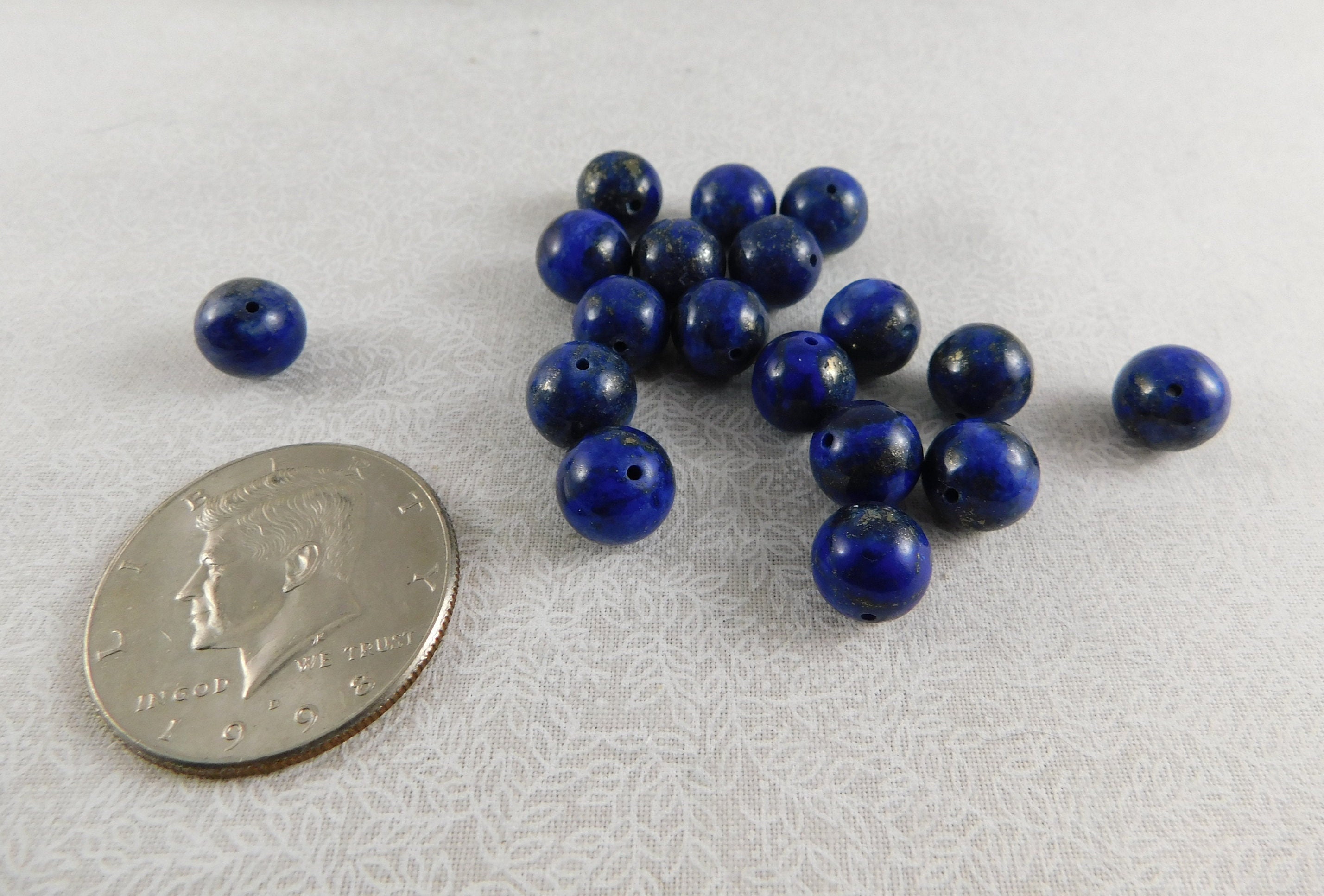 Vintage Lapis Lazuli Stone Bead Lot-b Grade, 18 Count-10mm Beads, 1980 ...