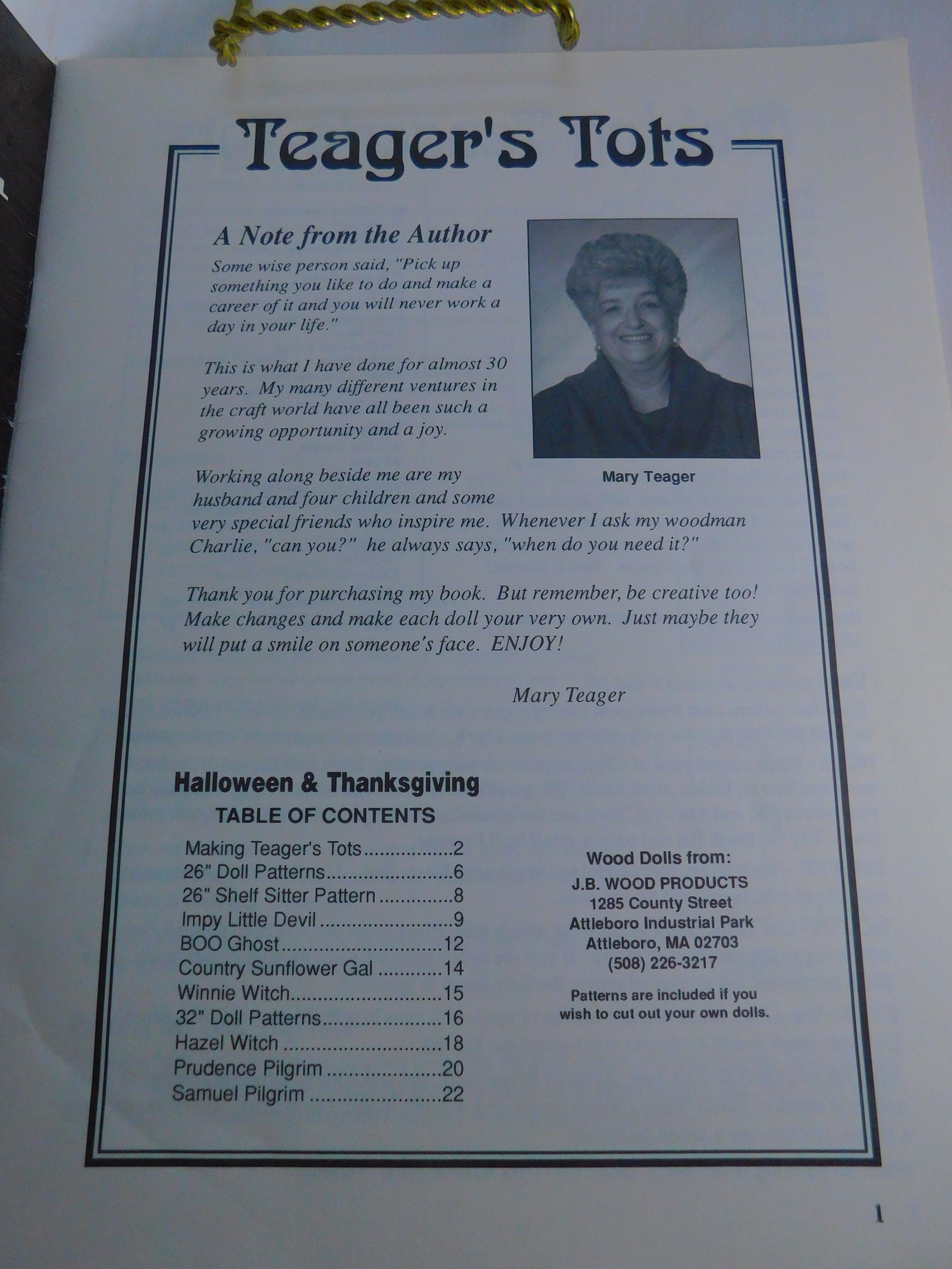 Vintage Teager's Tots Book 2 Halloween & Thanksgiving, Painted and ...