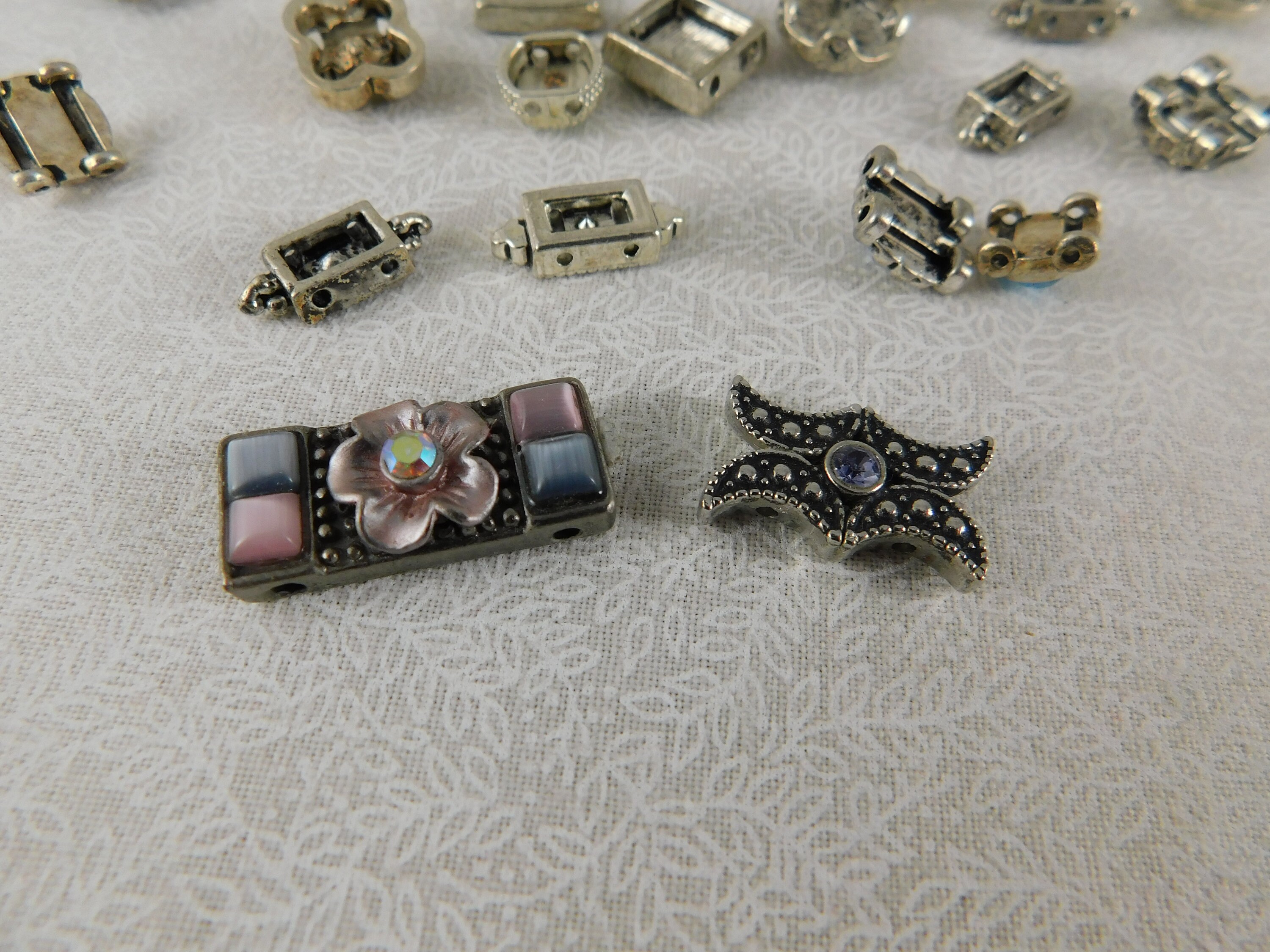 Jeweled Bracelet Components crystal22 Pcs. NEW OLD STOCK, 2 Thread ...