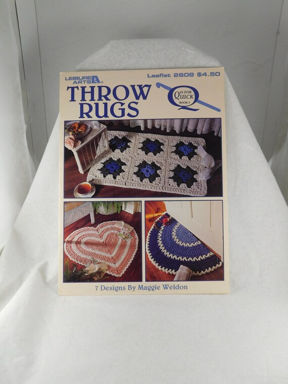 Vintage Crochet Leaflet throw Rugs by Maggie | Etsy