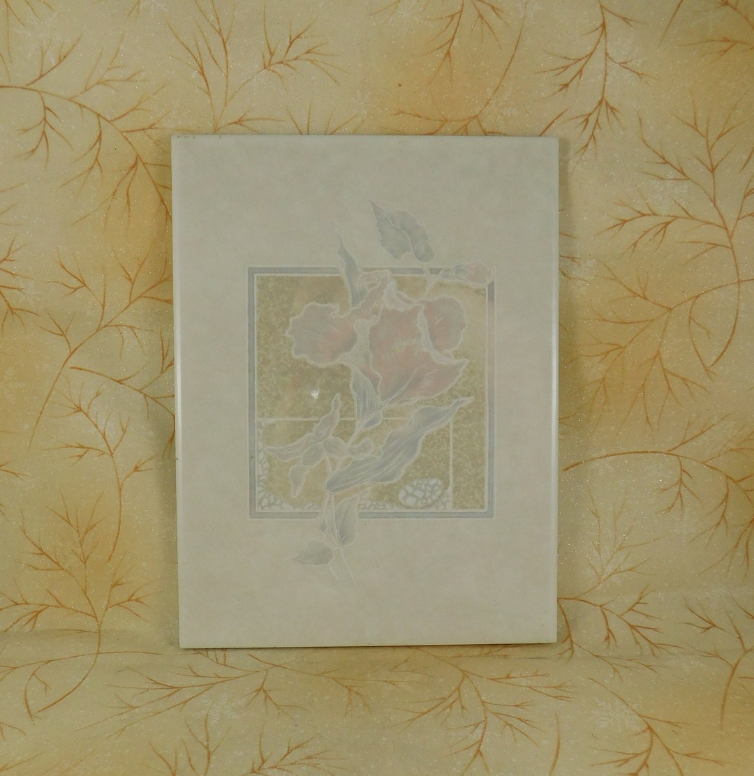 Vintage AZU-V Tile W/pale Pink Florals for Creating Trivets/wall Decor ...