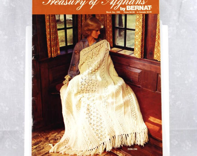 Vintage 1979 "treasury of Afghans" Crochet& Knit Booklet, Bernat by ...