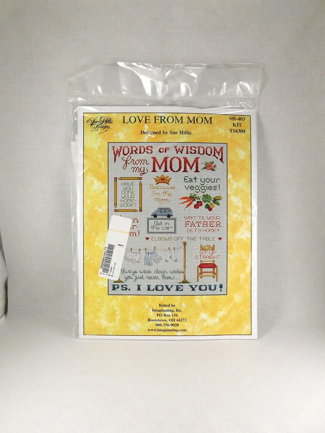 Vintage Cross Stitch "love From Mom" Kit by Imaginating Inc. #403 ...