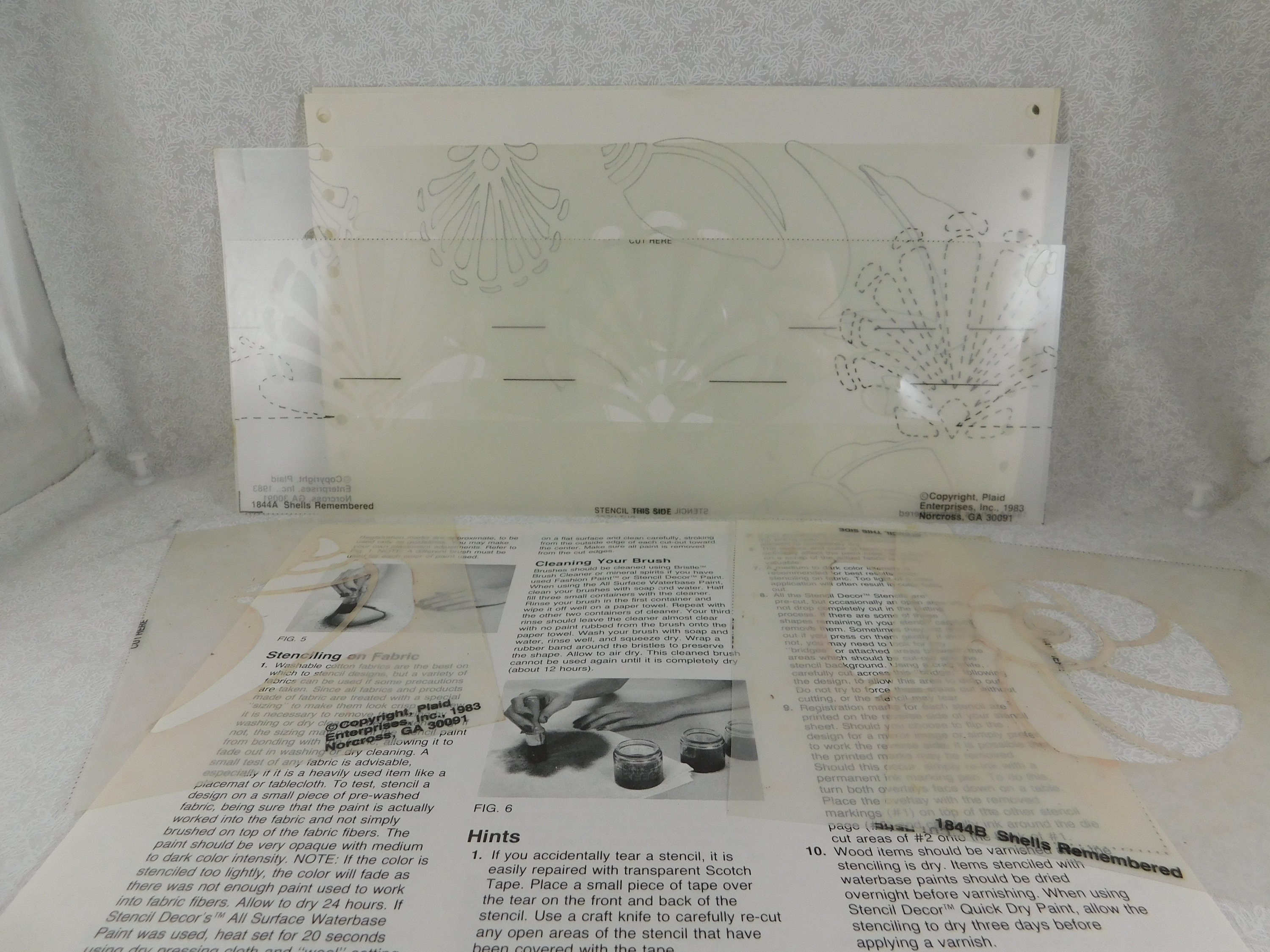 Vintage Stencil Decor Mylar Stencil Templates shells - Etsy