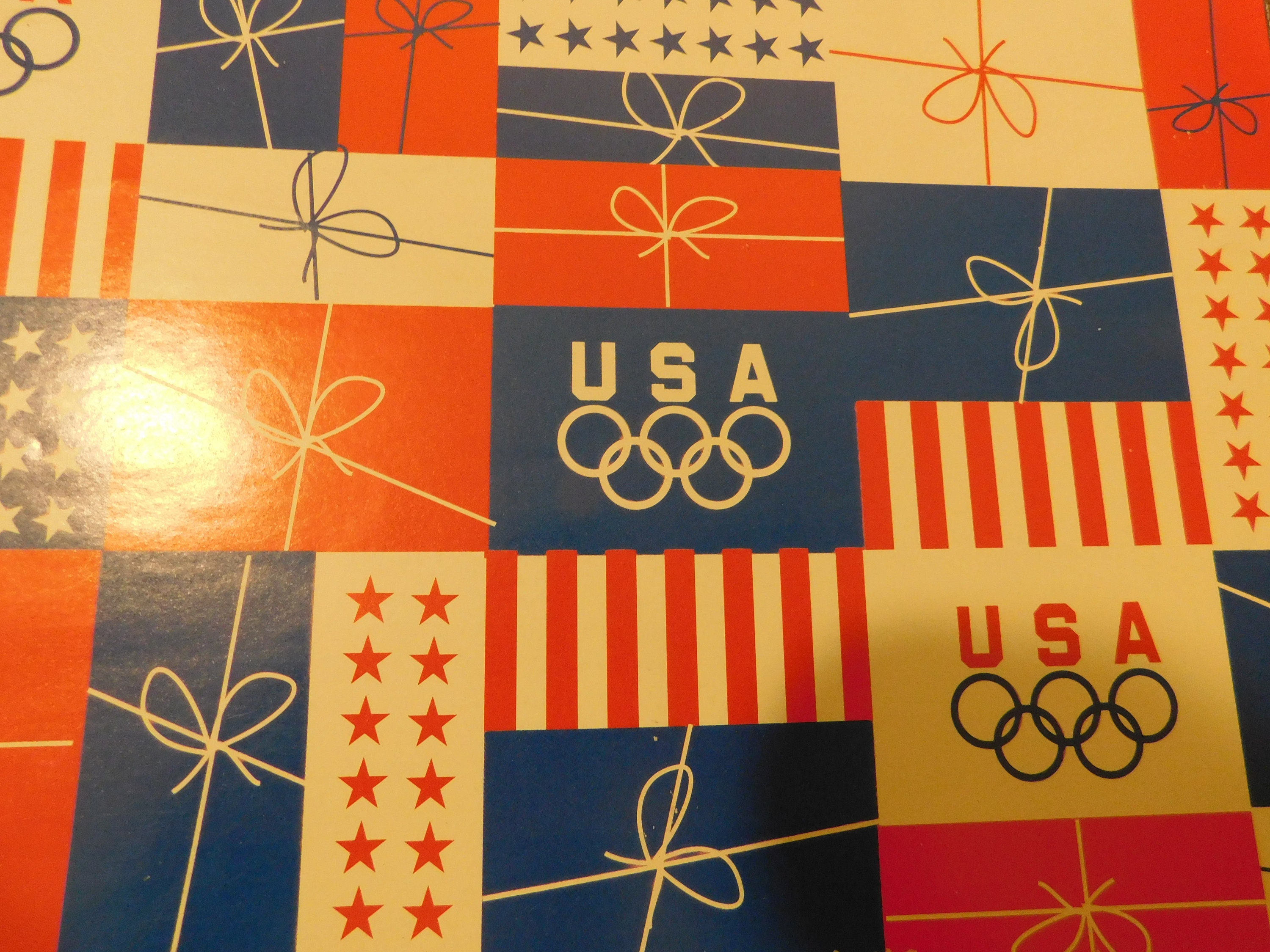 Vintage Masculine and Patriotic Themed Wrapping Paper Lot, 90's ...
