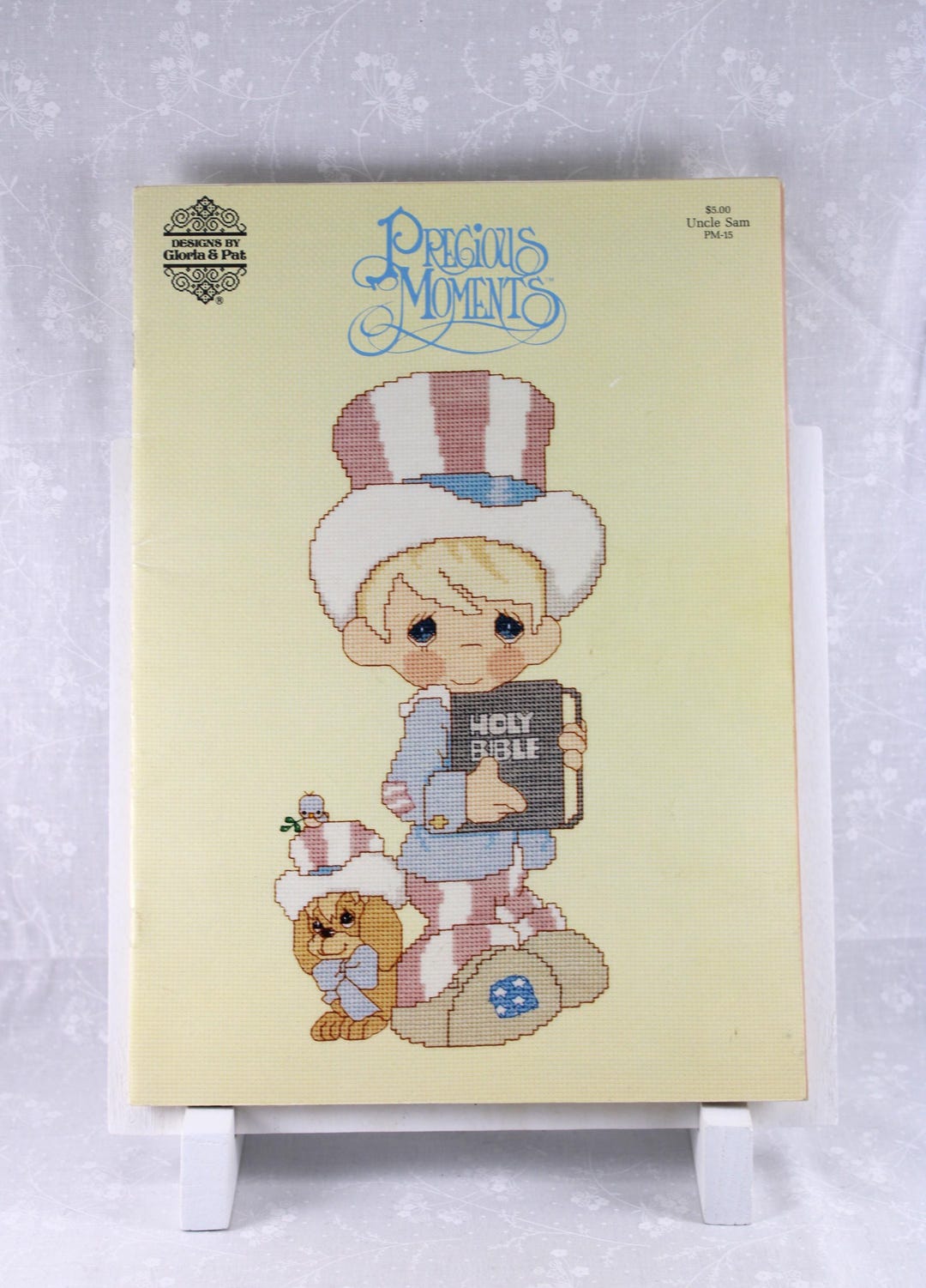 Gloria & Pat's 1987 Precious Moments "uncle Sam" Cross Stitch Booklet ...