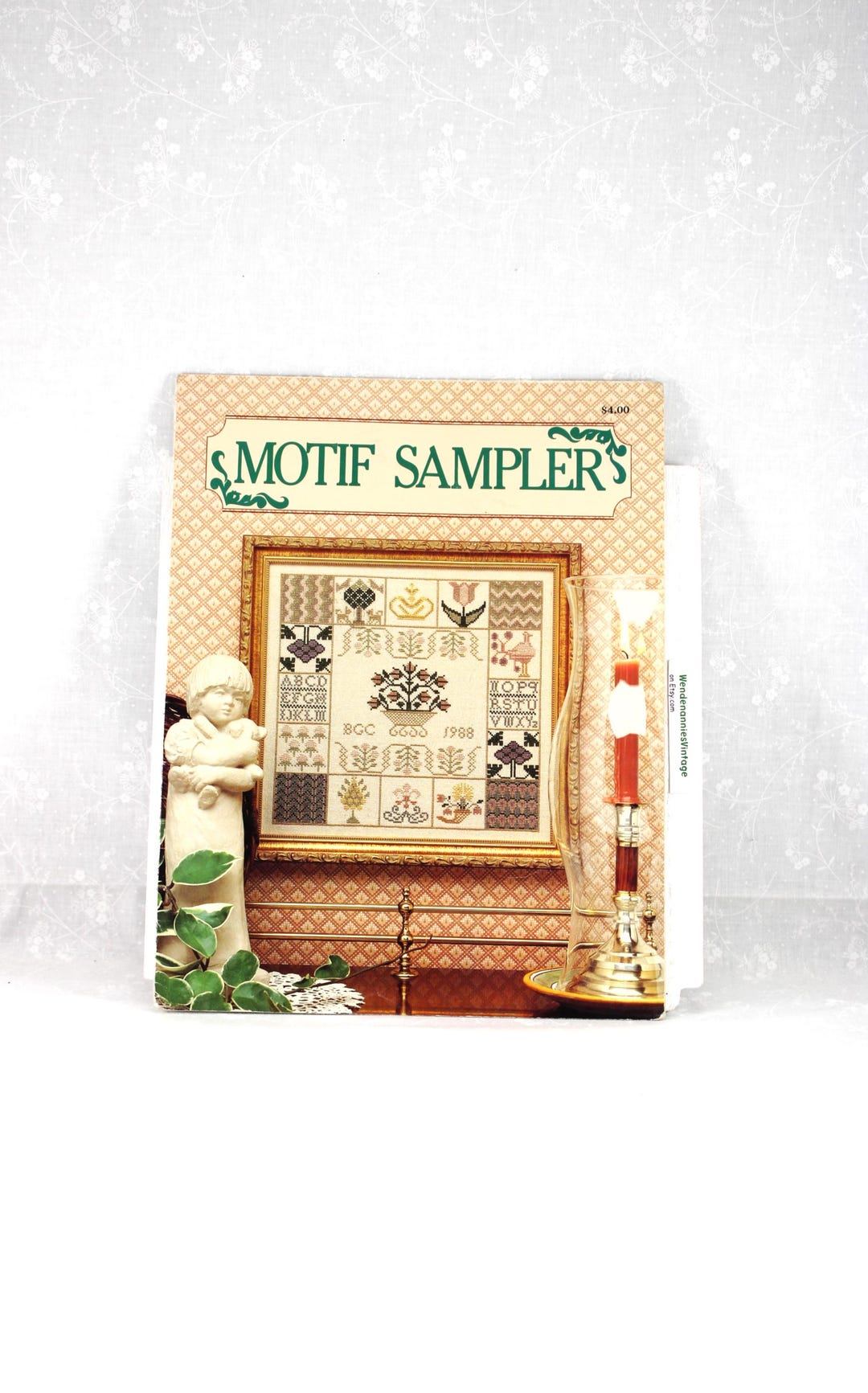 Vintage 1989 "motif Sampler" Pattern Fold-out: Floral Cross Stitch ...