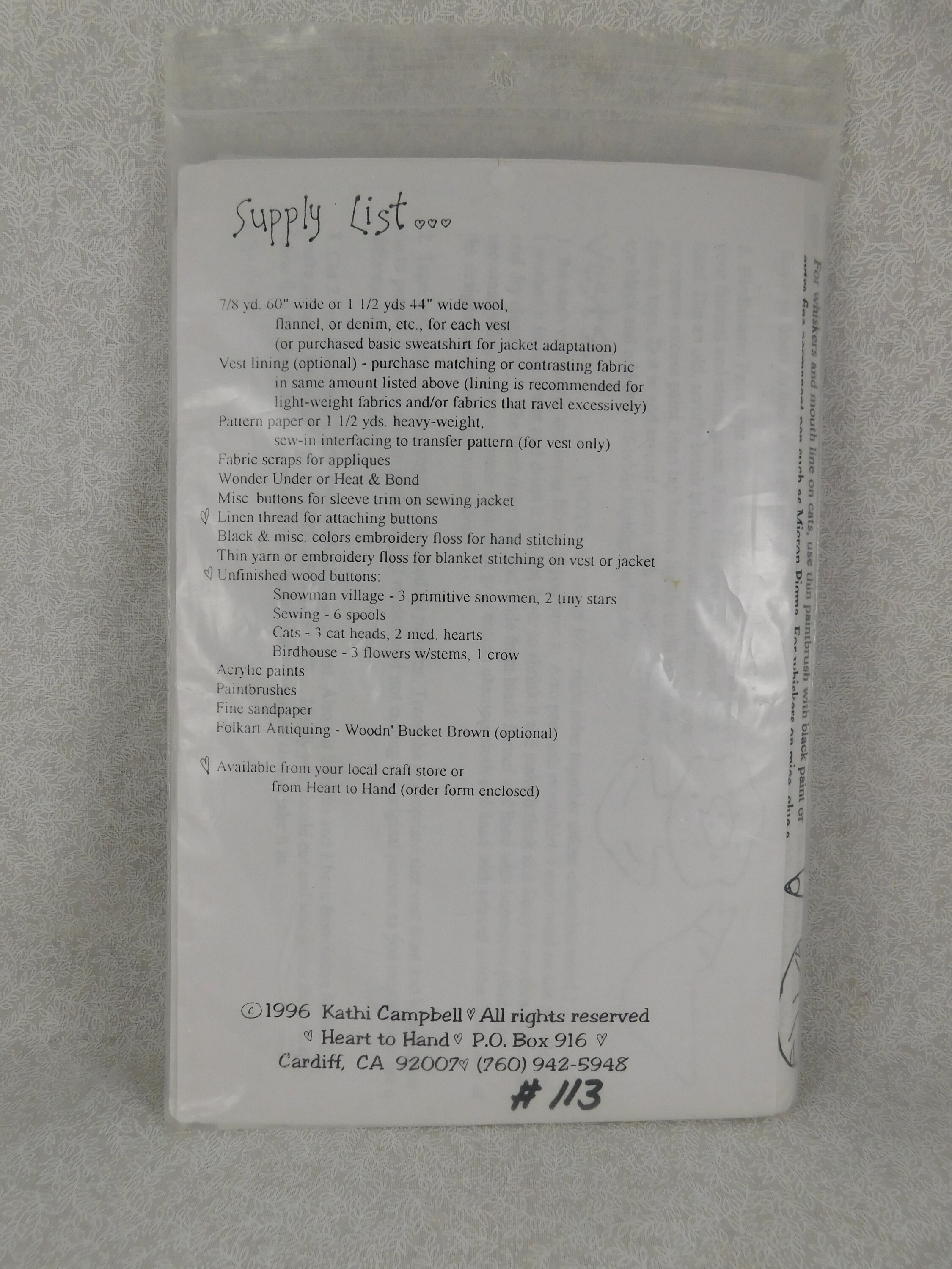 Vintage Heart to Hand home Style Vests, Vest Patterns, Kitty, Christmas ...