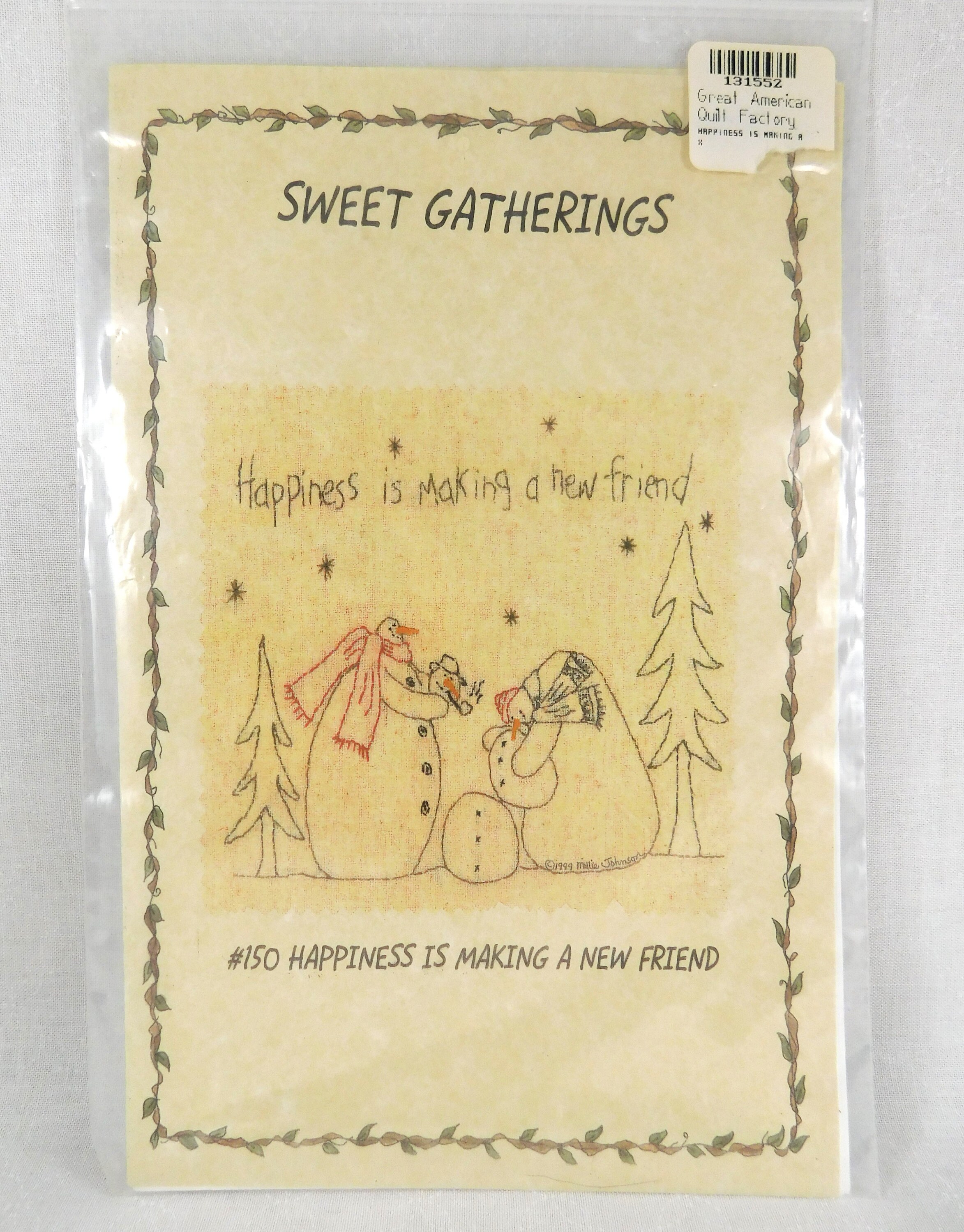 Vintage Sweet Gathering's happiness is Makin a New Friend Embroidery ...