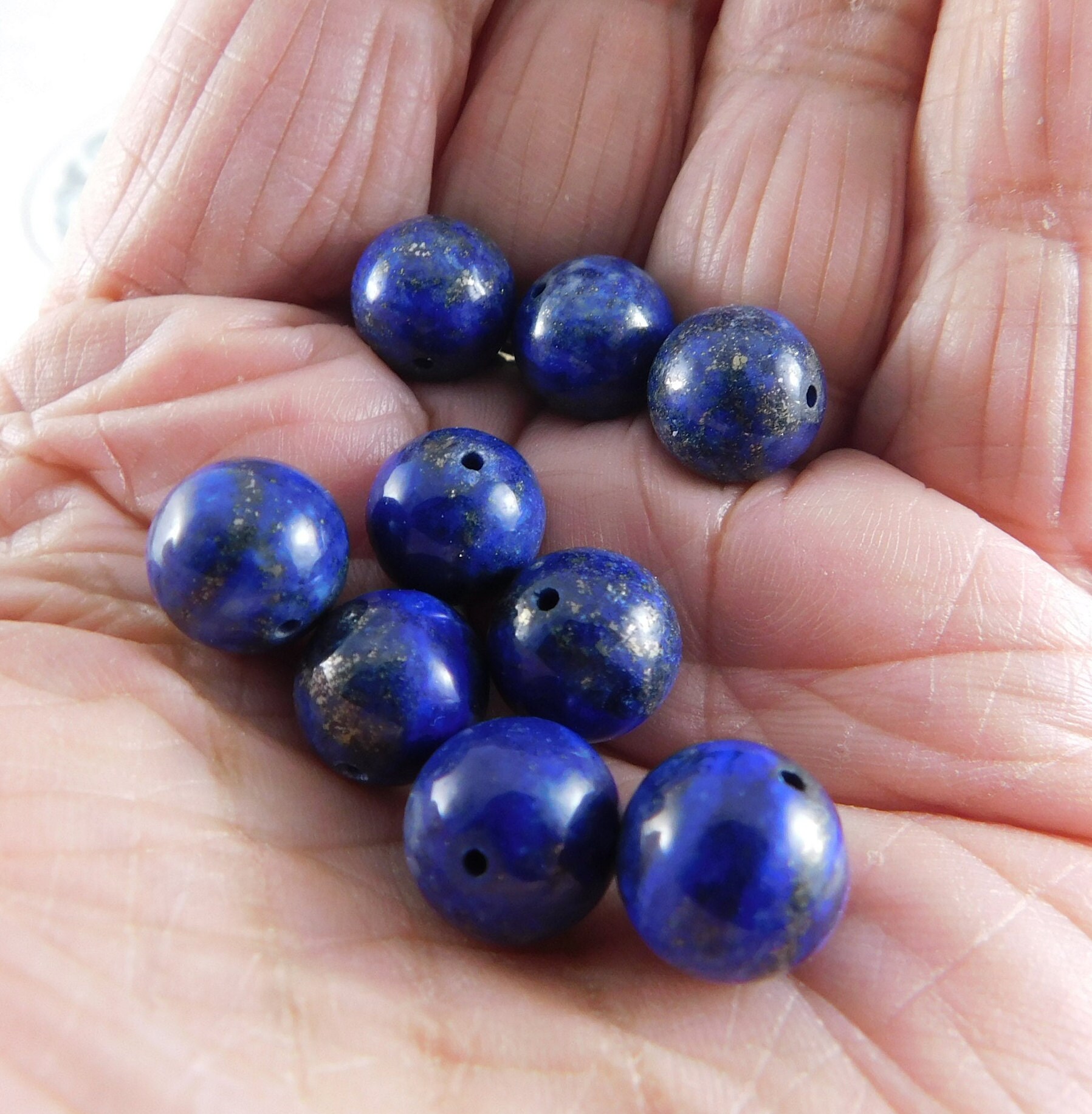 Vintage Lapis Lazuli Stone Bead Lot-b Grade, 18 Count-10mm Beads, 1980 ...