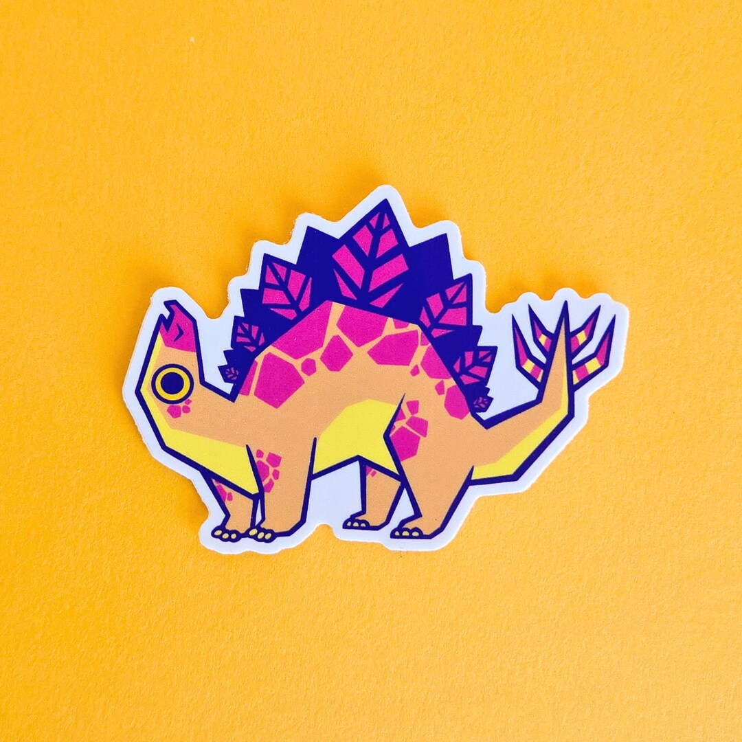 Stegosaurus Sticker, Vinyl, Water Bottle Sticker, Dino Lover, Dinosaur ...