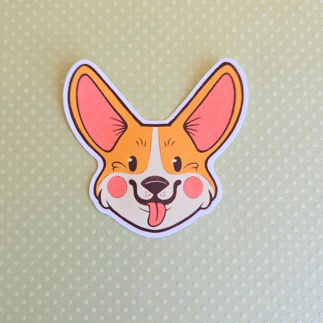 Corgi Sticker, Vinyl, Waterproof, Water Bottle Sticker, Corgi Lovers ...