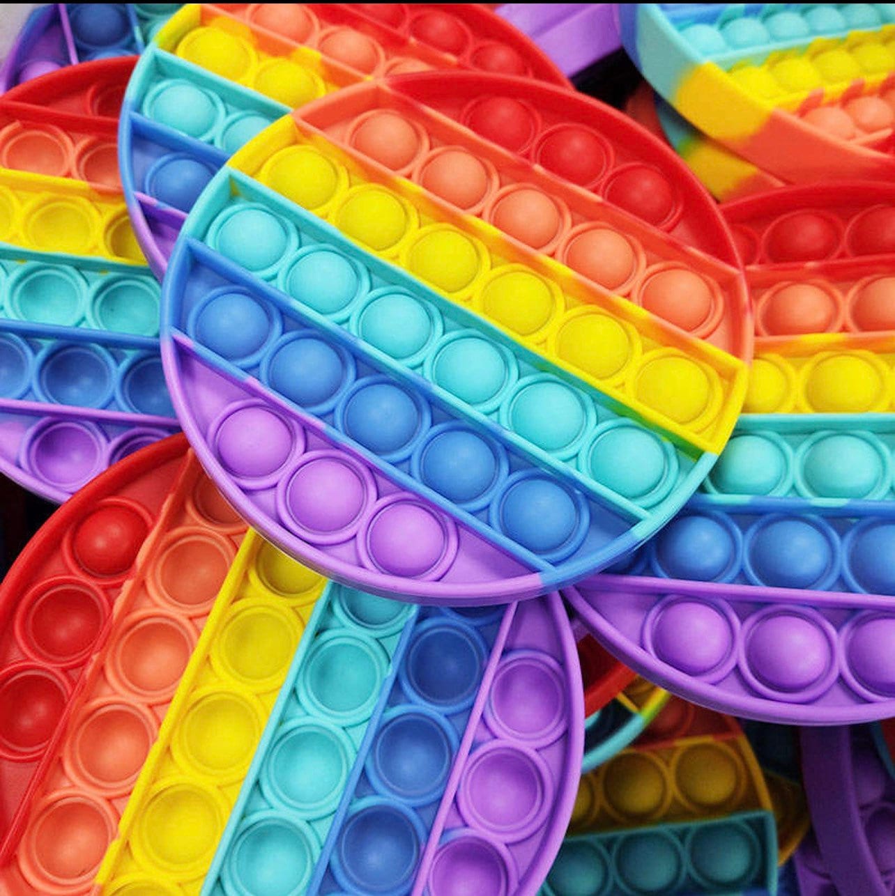 Pop it rainbow fidget toy push pop bubble sensory toy | Etsy