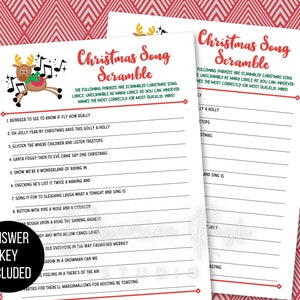 Printable Christmas Song Scramble Game, Unscramble the Christmas ...