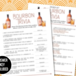 Printable Bourbon Trivia, Bourbon Tasting Games, Whiskey Games, Bourbon ...