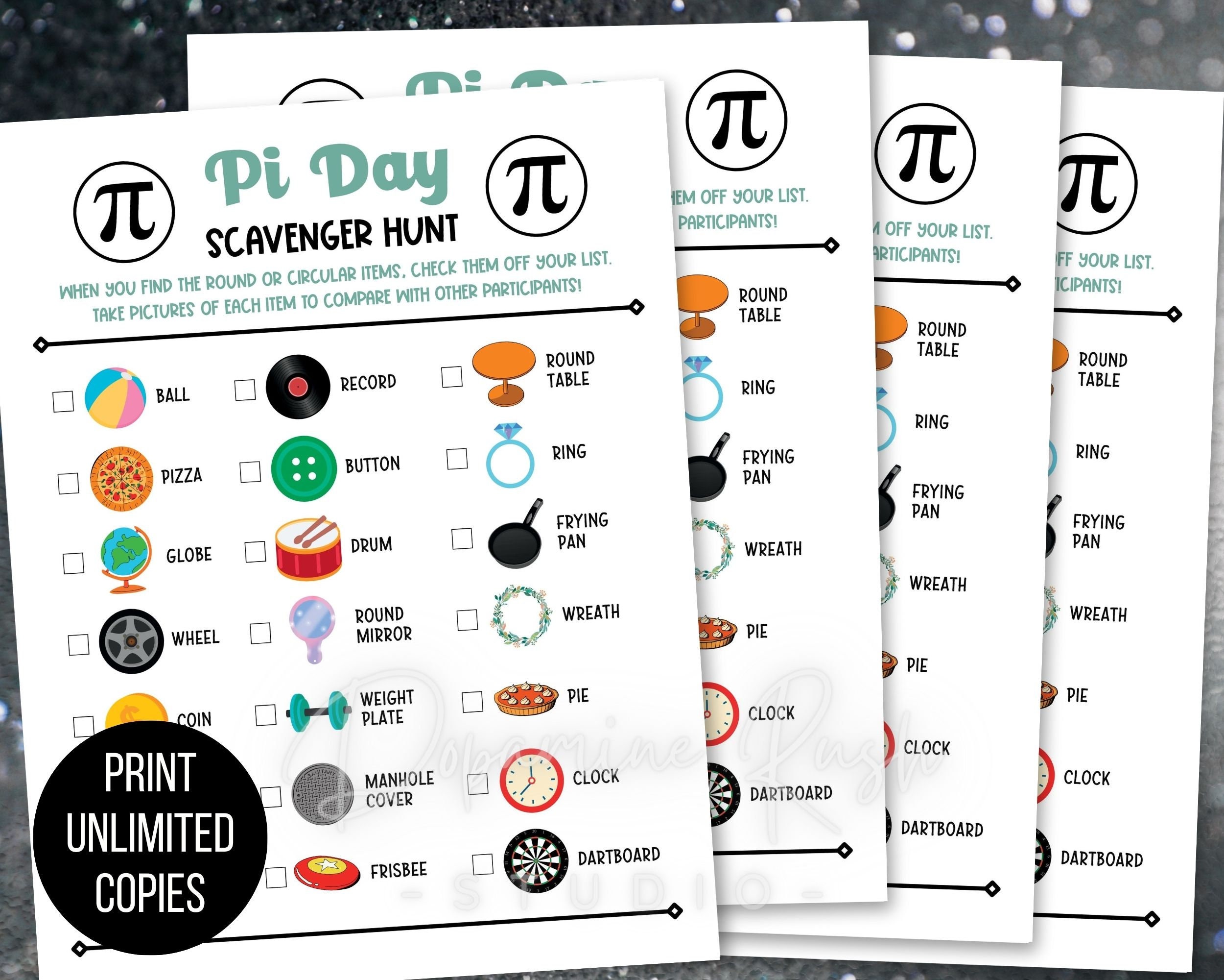 Printable Pi Day Scavenger Hunt, Printable Pi Day Games,, March 14th Pi ...