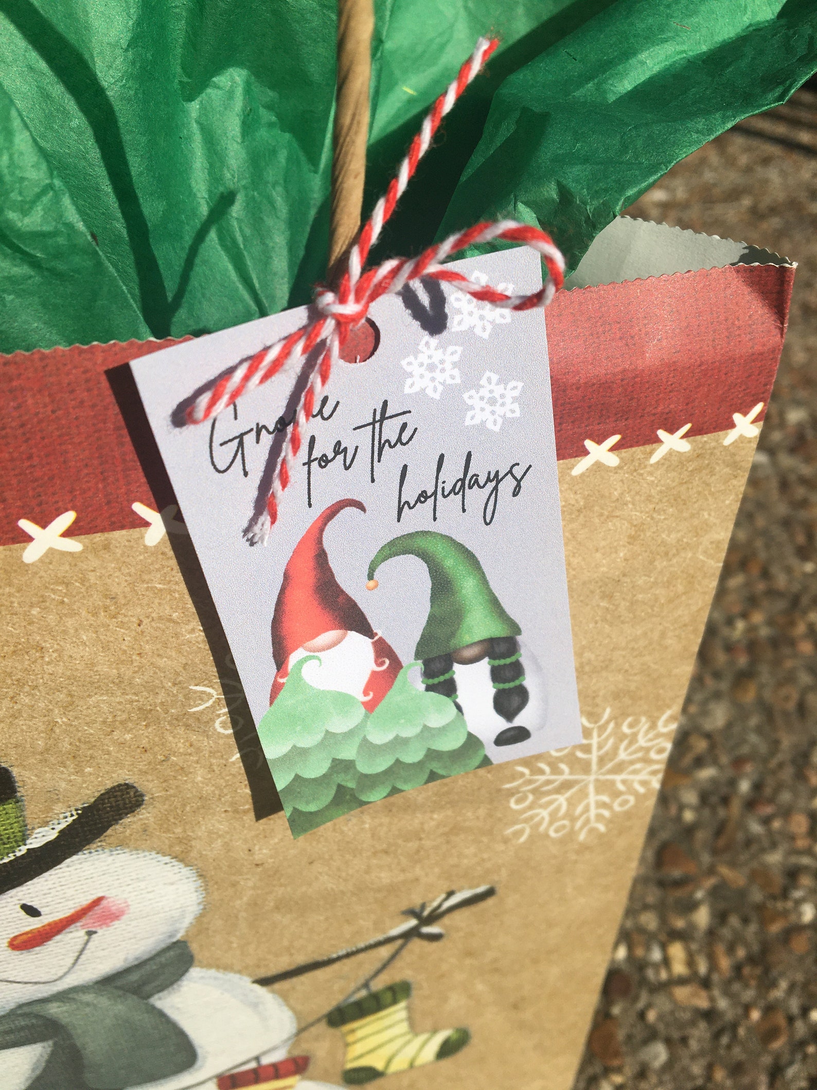 Printable Christmas Gift Tag, Christmas Gnomes Gift Tag, Gnome for the ...