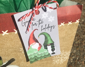 Gnome Printable Christmas Gift Tags - Etsy