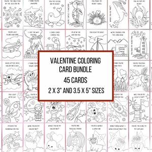 Printable Valentine’s Day Coloring Cards, Classroom Valentines ...